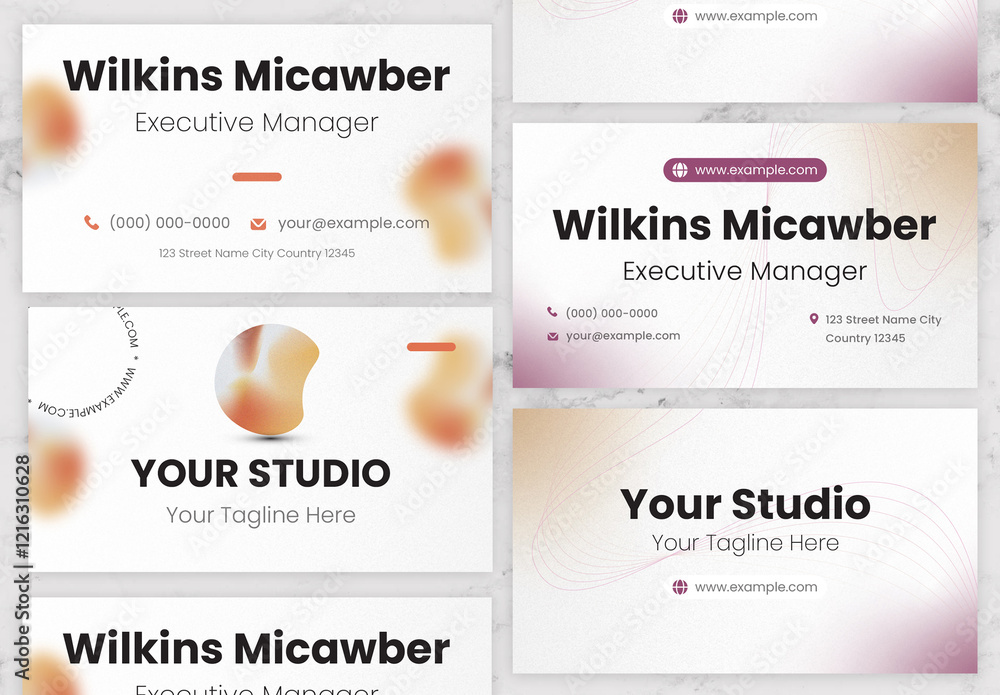 Purple And Yellow Business Card Stock Template | Adobe Stock