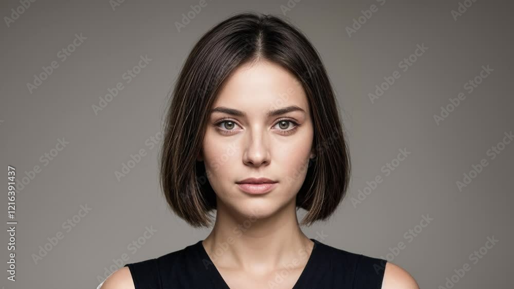 3 transitions for age comparison concept. Same face portrait young and ...