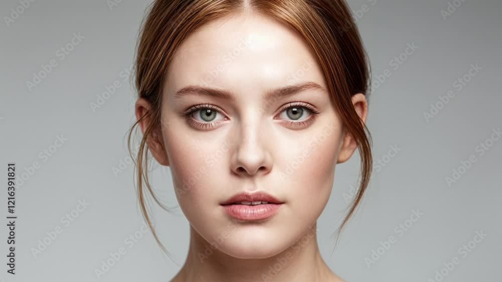 3 transitions for age comparison concept. Same face portrait young and ...