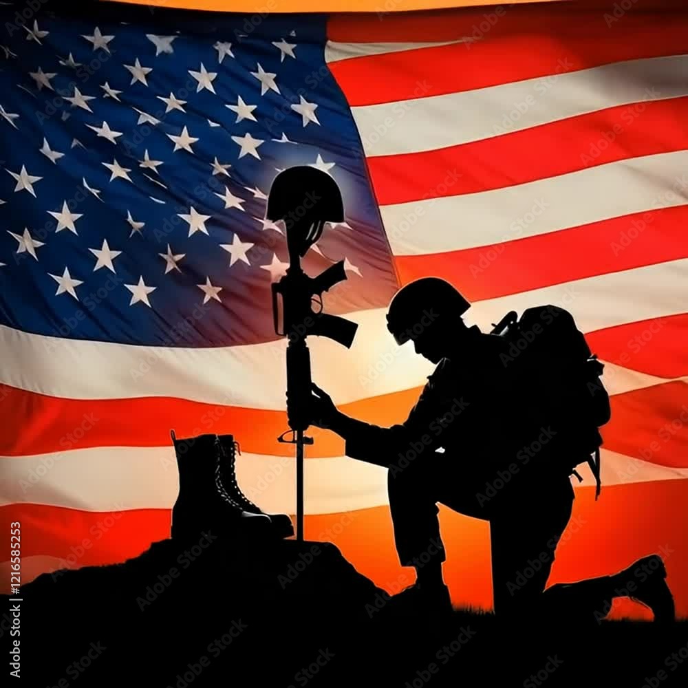 American flag tribute, patriotic Memorial Day, remembering the brave ...