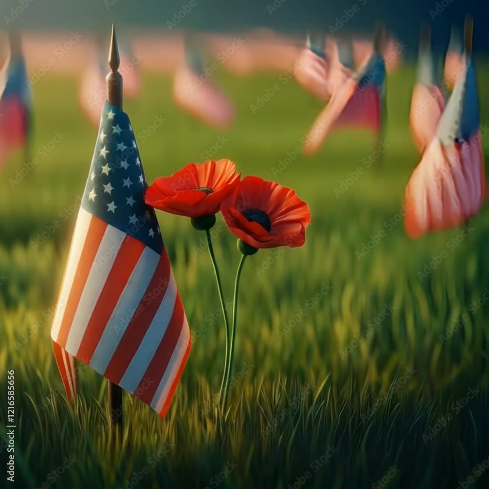American flag tribute, patriotic Memorial Day, remembering the brave ...