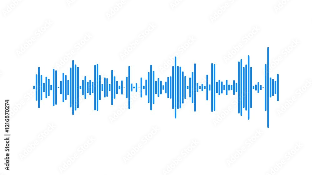 Audio waveform spectrum animation. Audio sound waves animation ...