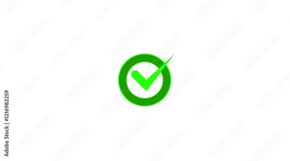 Checkmark animation and double check icon. Yes tick. Correct check mark ...