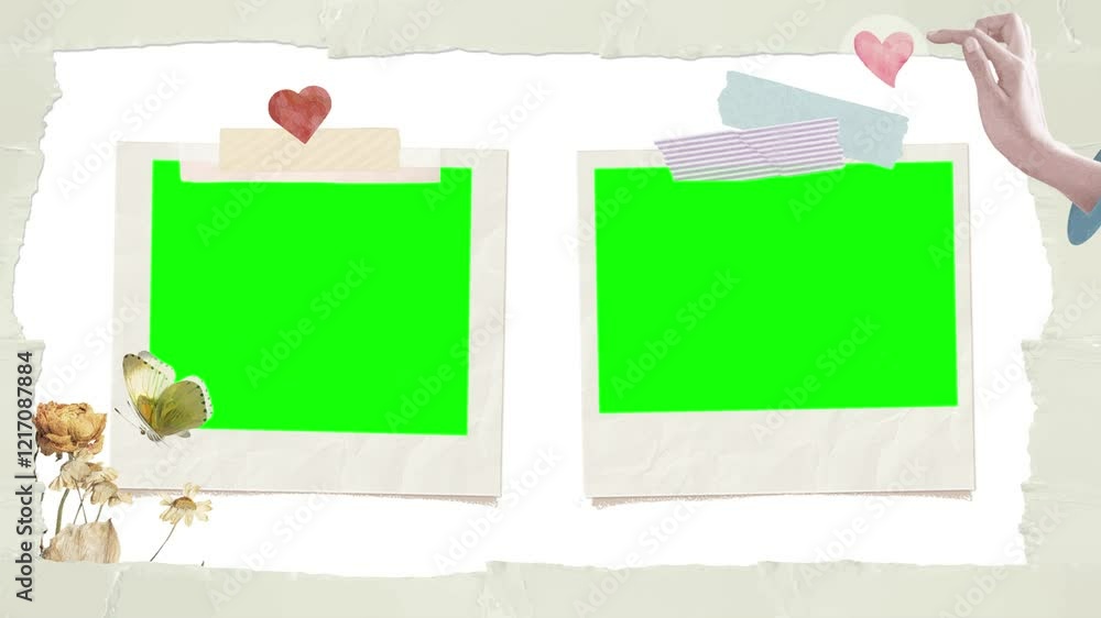 Polaroid Green Screen, Green screen Photo Frame, empty frame Green ...