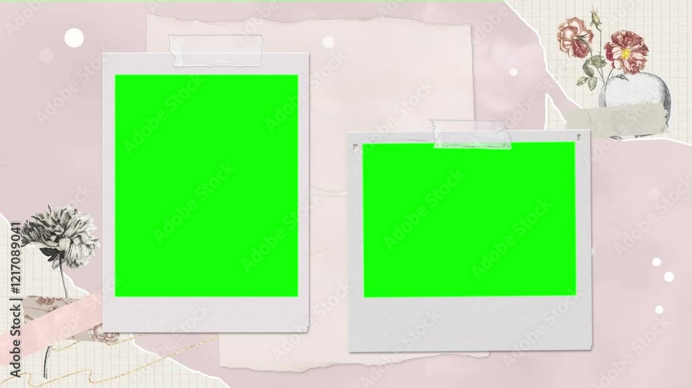 Vidéo Stock Polaroid Green Screen, Green screen Photo Frame, empty ...