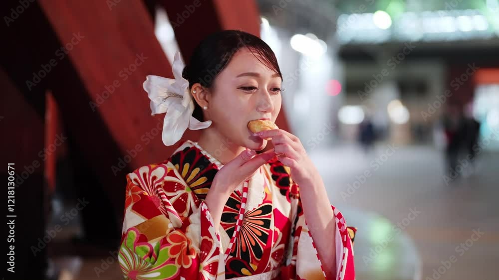 Young women in their 20s wear traditional Hakama (kimono) in Japan ...