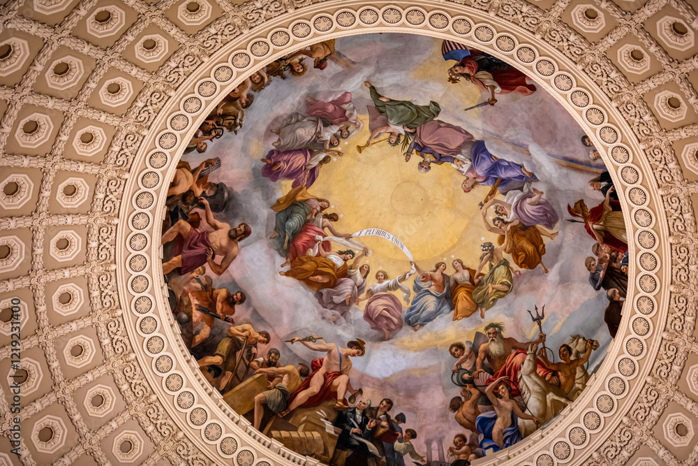 Poster Fresco Painting "The Apotheosis of Washington" in the Eye of the ...