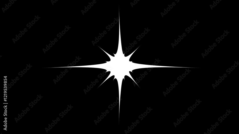 Twinkling star animation set, cartoon, white blinking shining stars ...