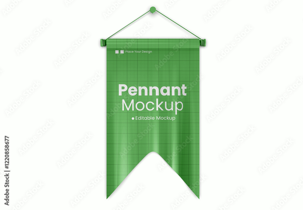Hanging Pennant Flag Mockup Stock Template | Adobe Stock
