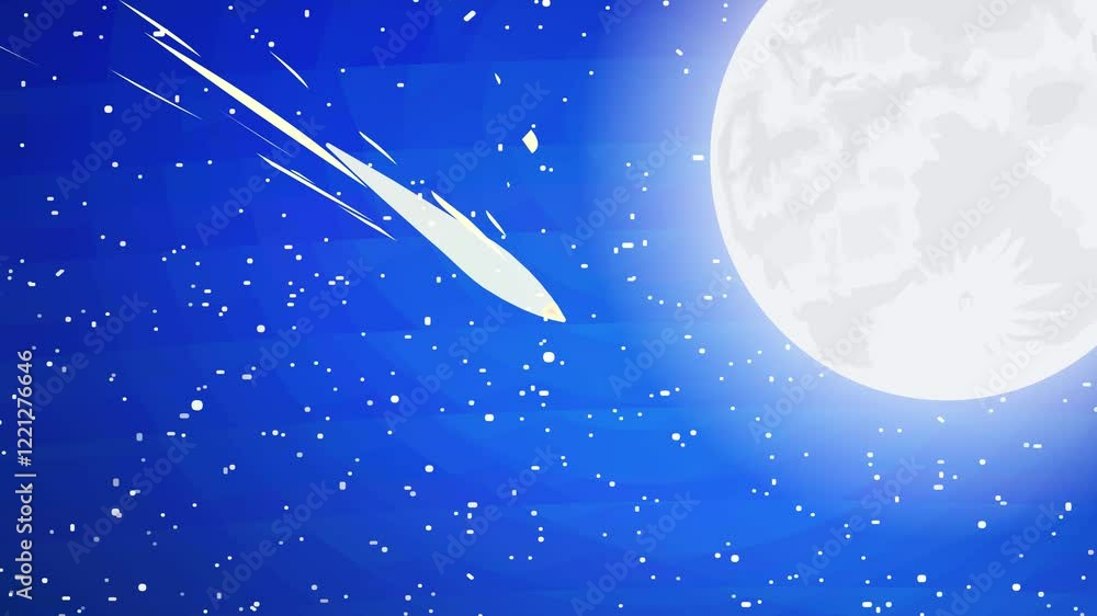 Comet Falling from sky animation, Meteor falling from space, 2D ...