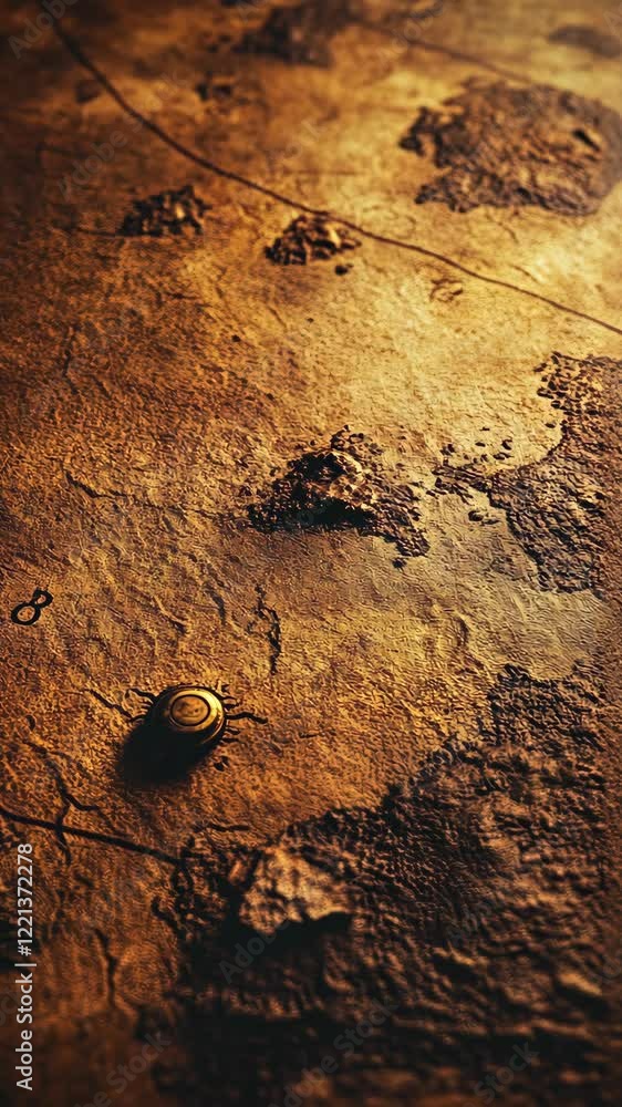 Ancient treasure map with detailed markings and unique textures ...