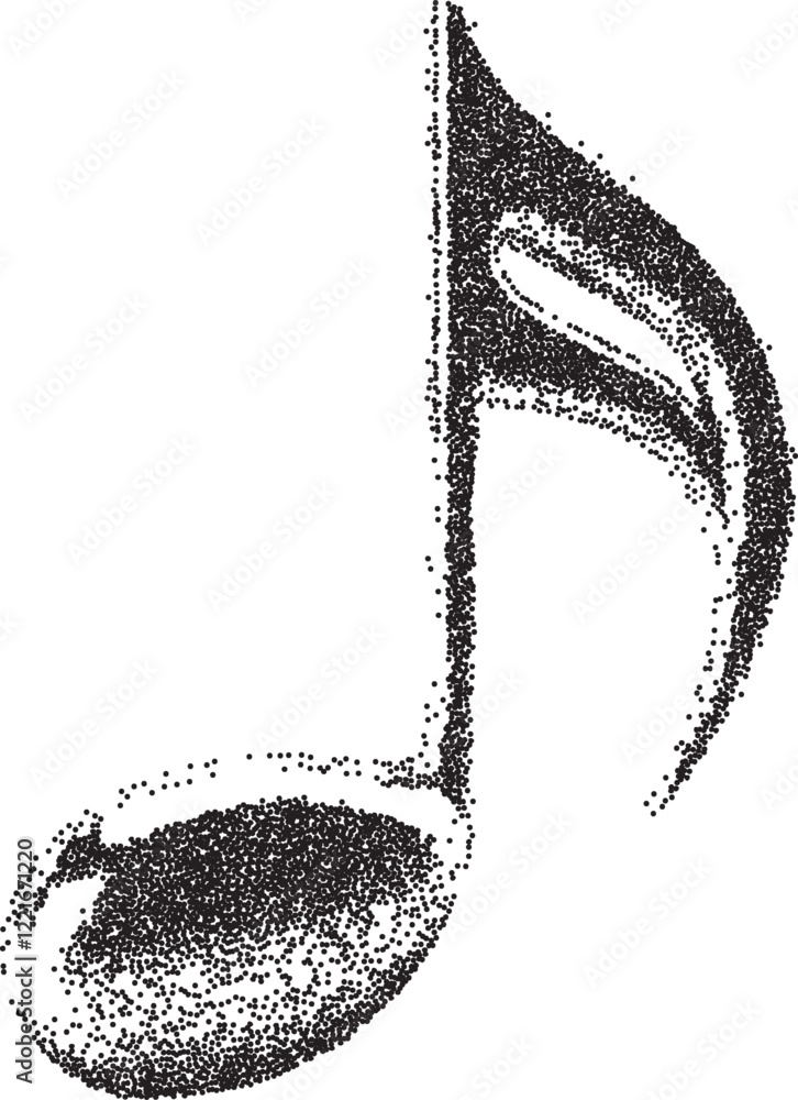 Poster Music vintage y2k stipple art, note halftone stipple brutalist ...