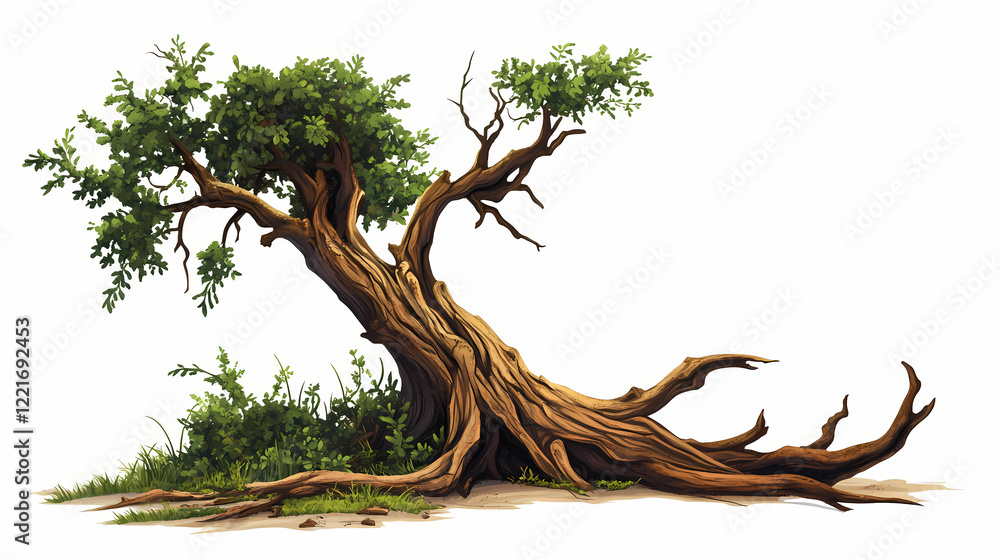 Poster A fallen tree clipart, natural event, realistic rendering ...