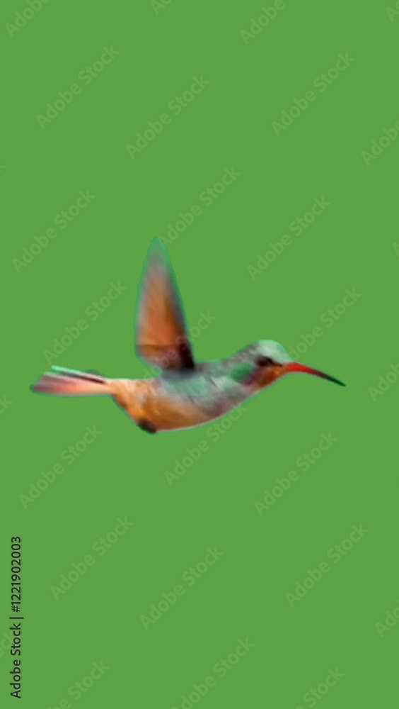 A hummingbird flying against a green screen background, hummingbird ...