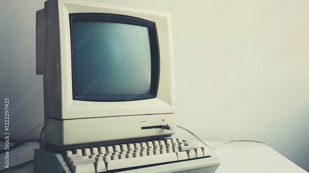 Photo & Art Print A nostalgic old computer, boasting a bulky form, a ...