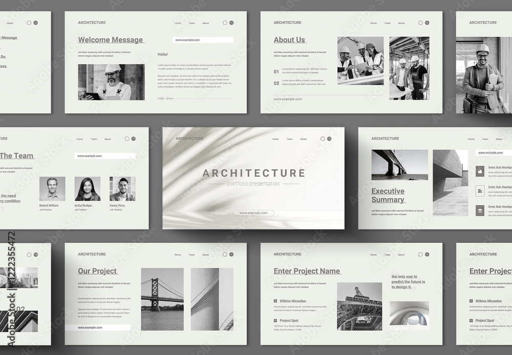 Architecture Portfolio Presentation Template Stock Template | Adobe Stock