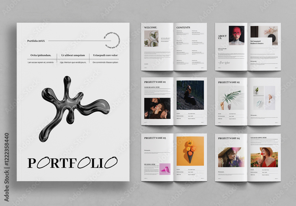 Modern Portfolio Layout Stock Template | Adobe Stock