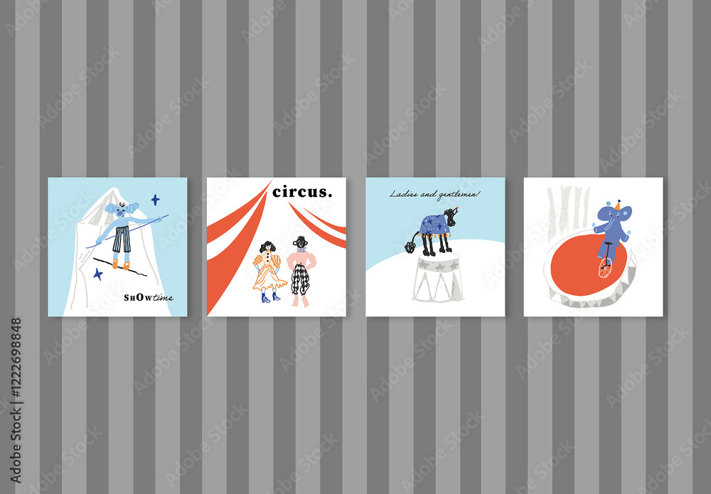Artistic Circus Themed Posters Layout Stock Template | Adobe Stock