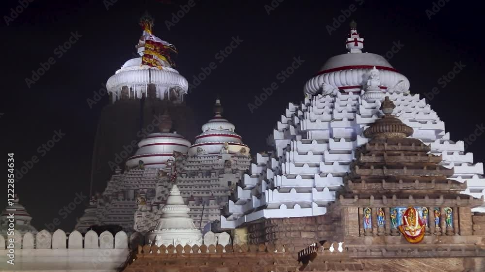 Tower of the Jagannath Temple in Puri, India. white pagodas and tower ...