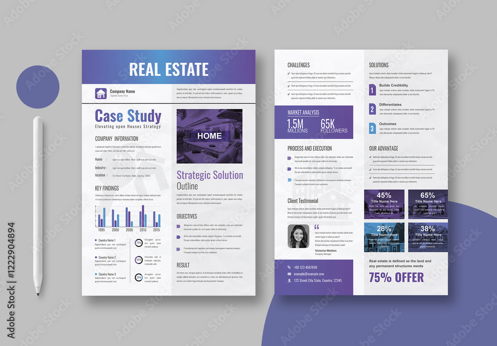 Real Estate Case Study Stock Template | Adobe Stock
