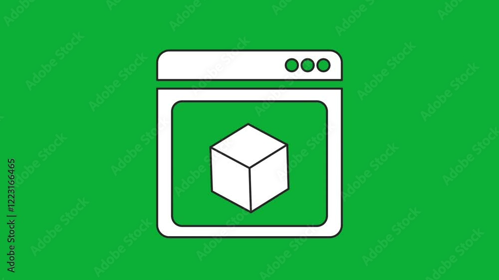 Loading window animation on green screen background for video editing ...