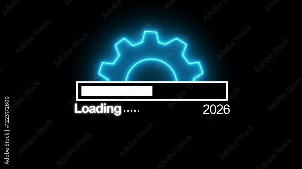 New year 2025 to 2026 loading concept. Year change concept.2026 happy ...