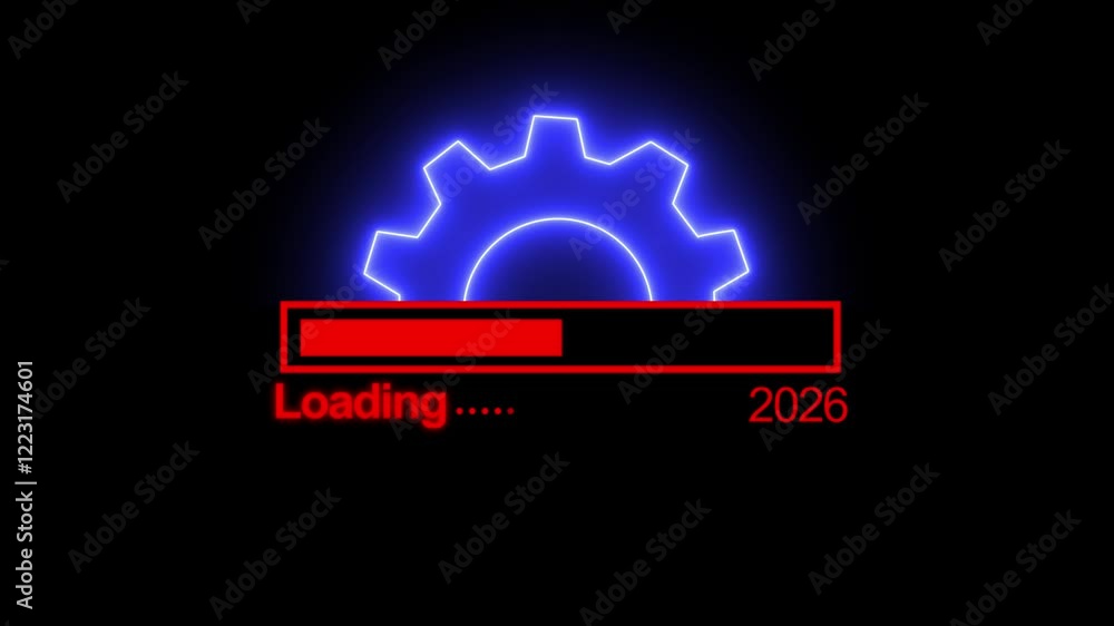 New year 2025 to 2026 loading concept. Year change concept.2026 happy ...