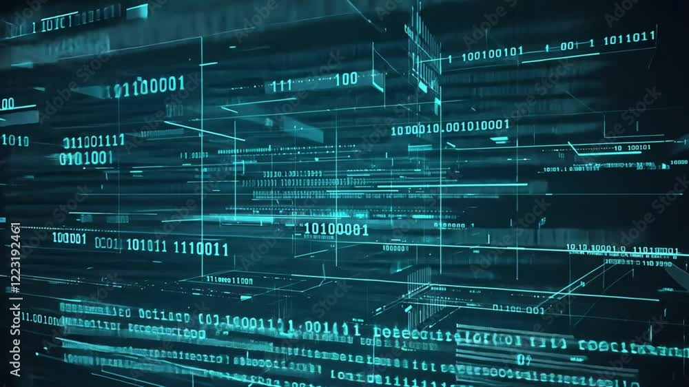 HUD Technology Futuristic Digital Decimal Encoder Data Sampling Simulation Smart Concept. UI ...