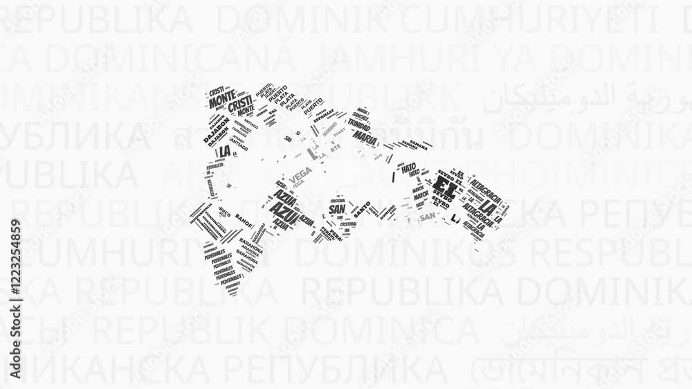 Dominican Republic intro animation. Country with regions illustration ...