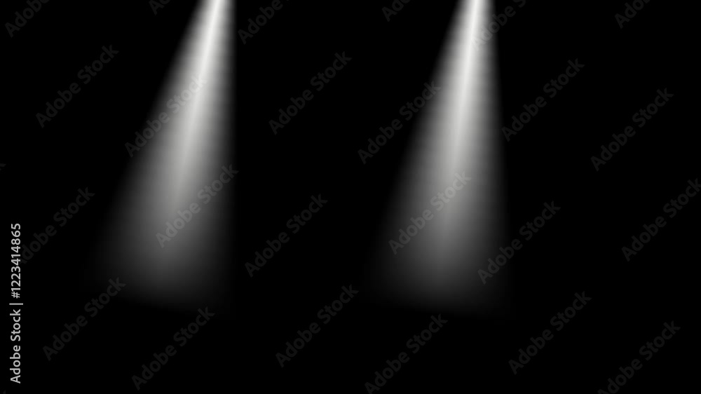 Two white spotlights, Beam Effect moving from left to right are ...