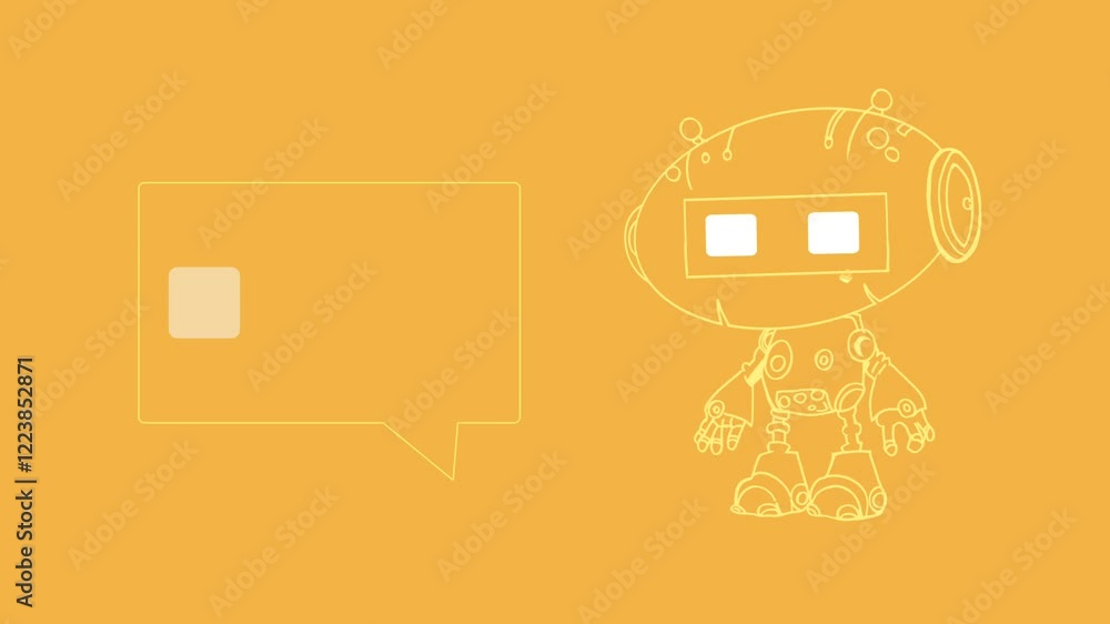 Conversational AI chatbot animation. Animated chatbot 2D cartoon flat ...