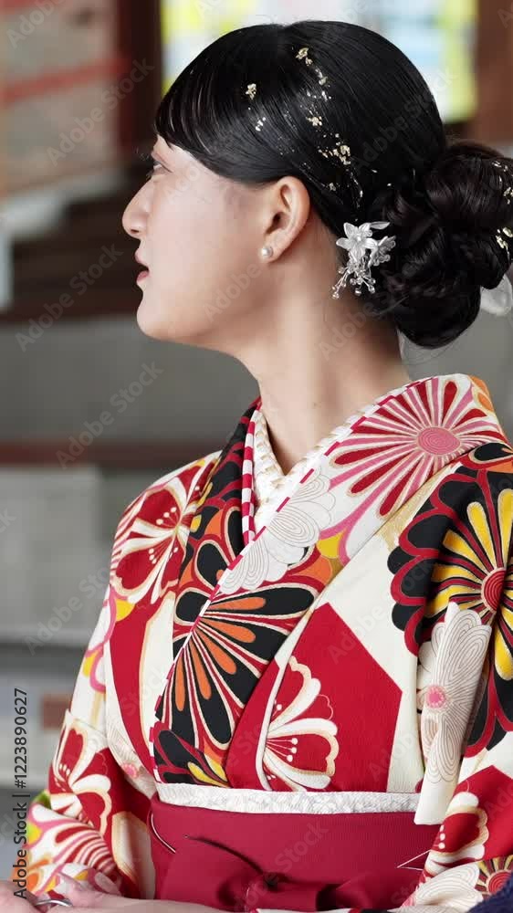 A young woman in her twenties is a traditional graduation ceremony in ...