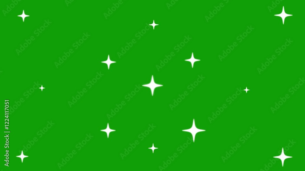 blinking stars night sky, blinking star. Twinkling star motion graphics with green screen. shiny ...