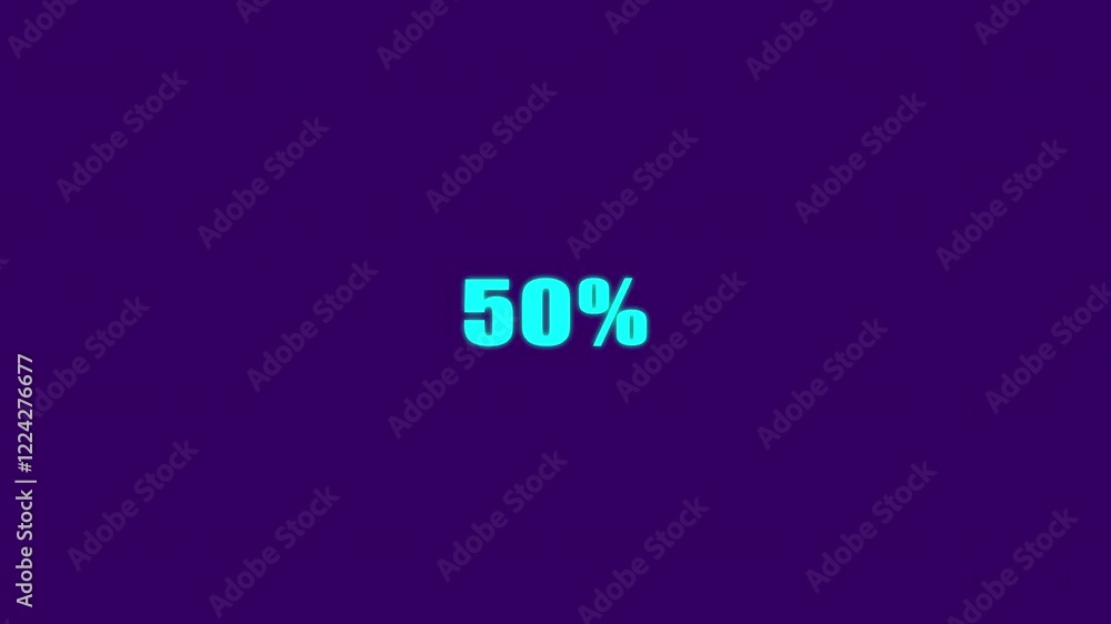 Counting Numbers from 0% to 100% on Transparent Background.Counting ...