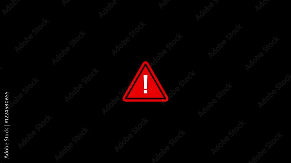 warning sign and danger icon animation. Triangle warning sign ...