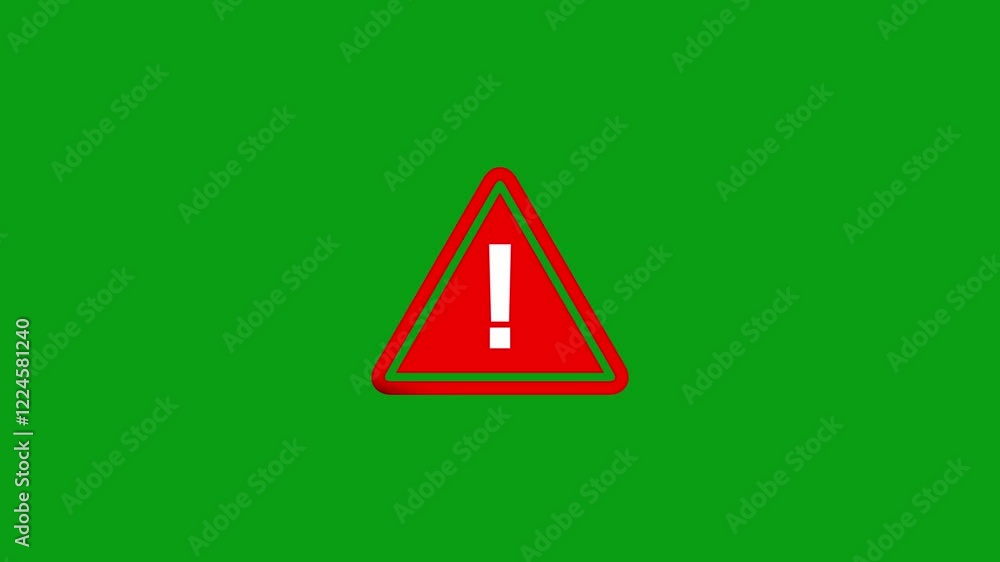 warning sign and danger icon animation. Triangle warning sign ...