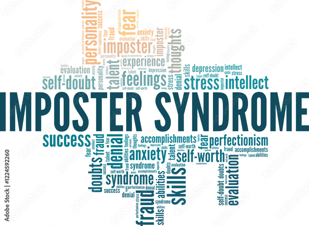 Poster Imposter Syndrome word cloud conceptual design isolated on white ...