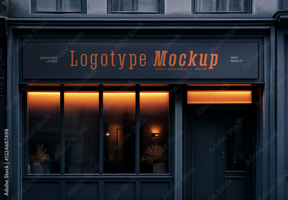 Dark Outdoor Logo Sign Mockup Generated With AI Stock Template | Adobe ...