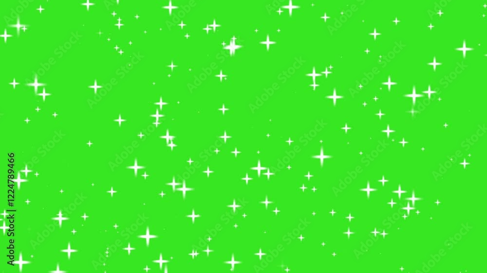 Twinkling star animation on transparent green screen background. Glitter sparkle animated green ...