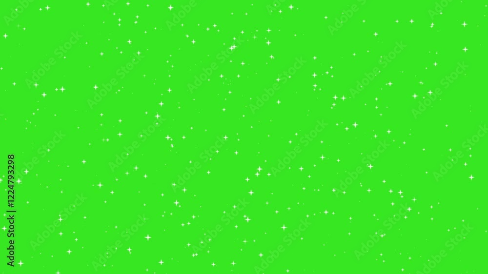 Twinkling star animation on transparent green screen background. Glitter sparkle animated green ...