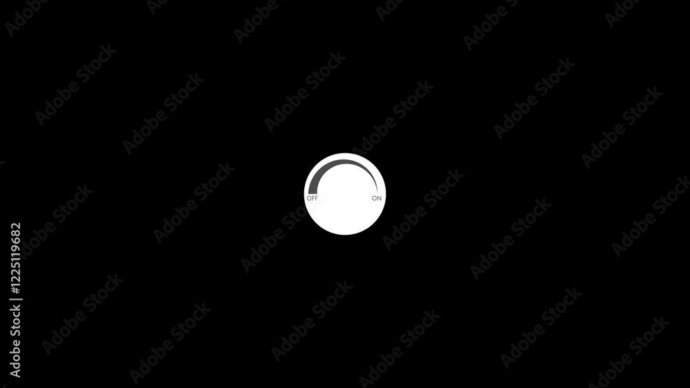 White colour power button icon animation. On power button concept. Neon ...