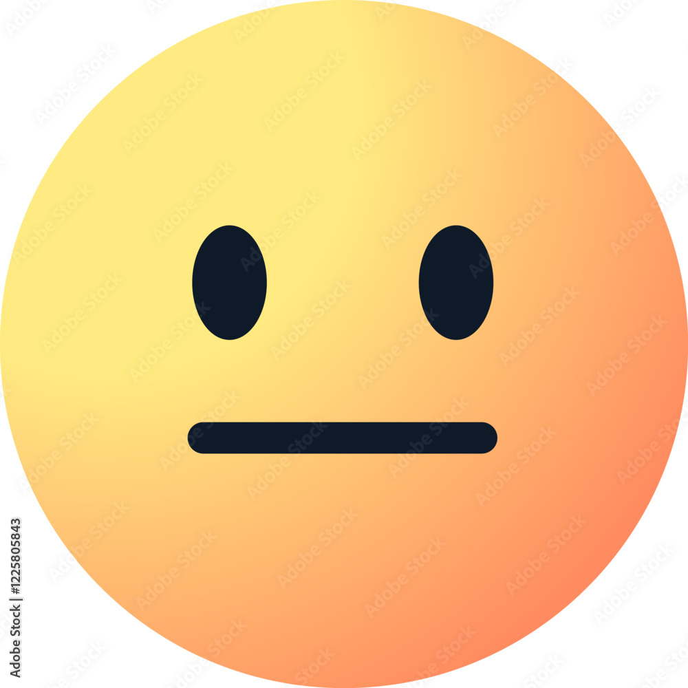 Poster neutral emoticon face emoji with a straight mouth – Wall Art ...