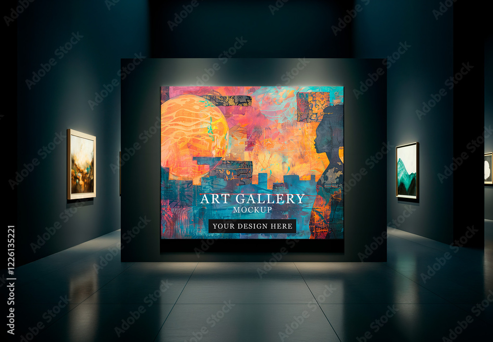 Large Canva Gallery Art Mockup Stock Template | Adobe Stock
