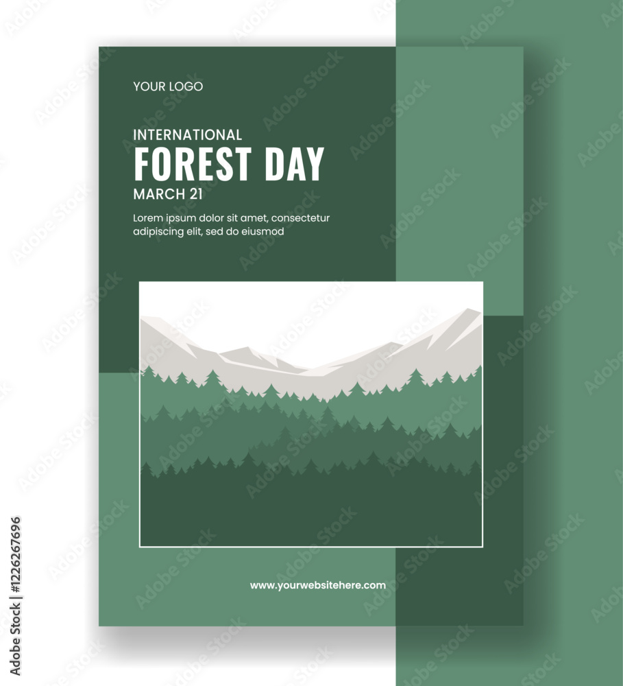Poster International Forest Day Hand-Drawn Background for Vertical ...
