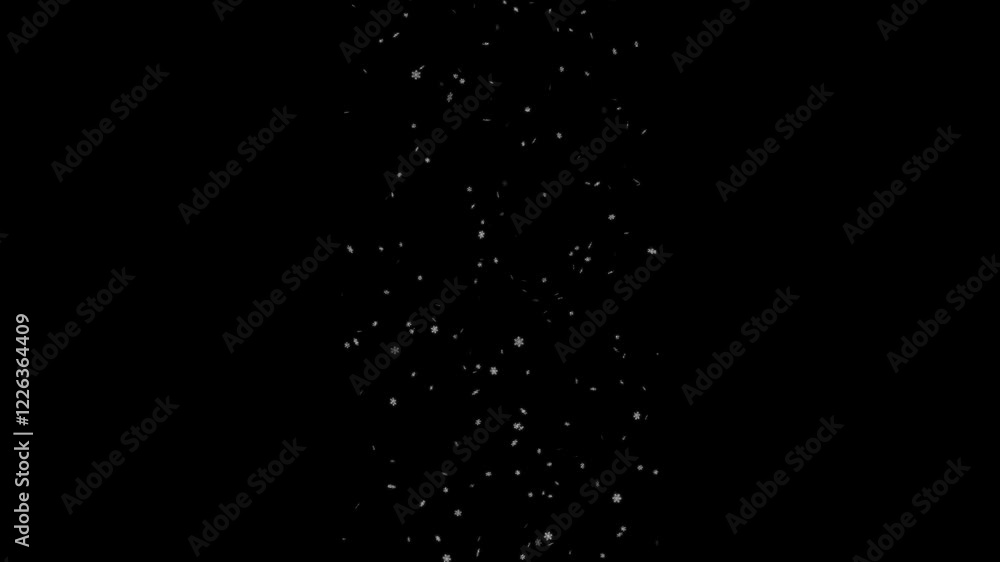 Large and small snowflakes swirling and falling to the ground ...