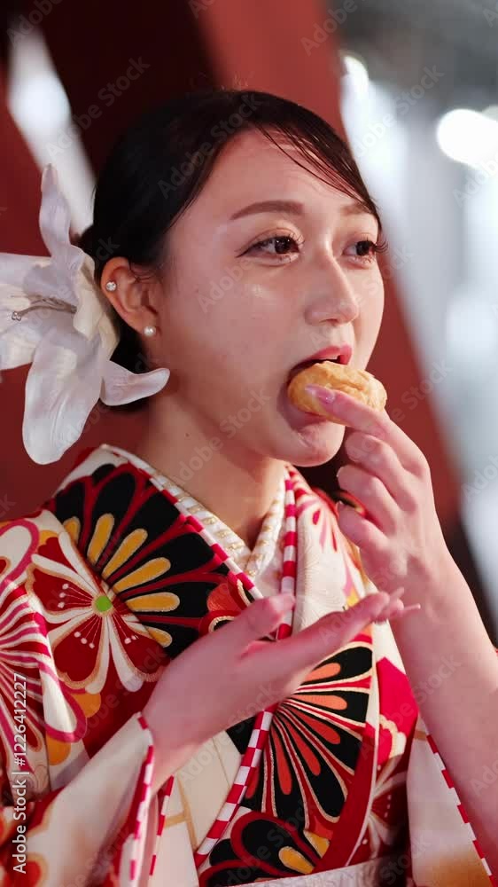 Young women in their 20s wear traditional Hakama (kimono) in Japan ...
