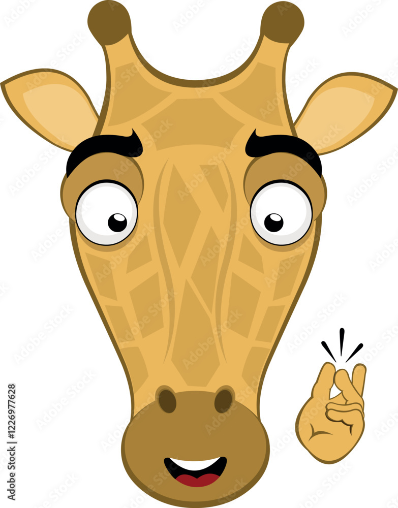 Poster vector illustration emoji face giraffe character cartoon ...