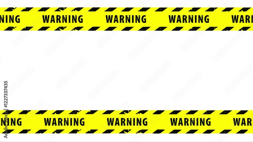 Yellow warning line moves in a loop on the background screen. Tapes ...