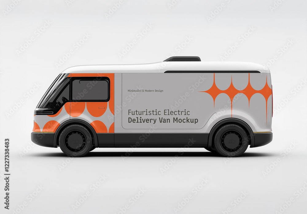 Futuristic Electric Delivery Van Mockup – Sleek, Minimalist, and Modern ...