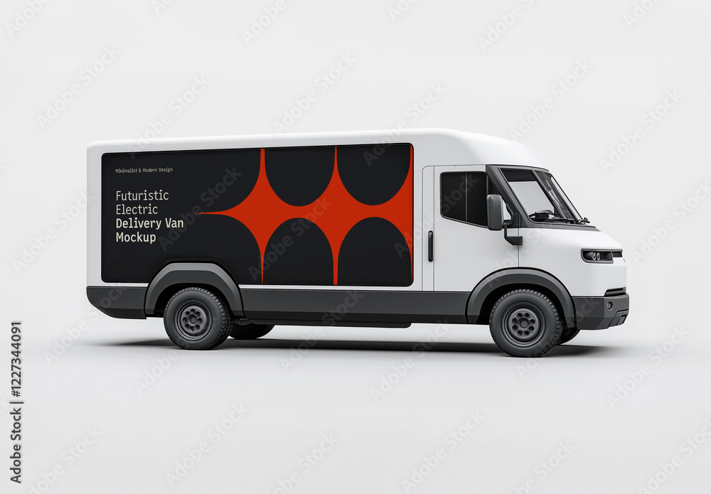 Futuristic Electric Delivery Van Mockup – Sleek, Minimalist, and Modern ...